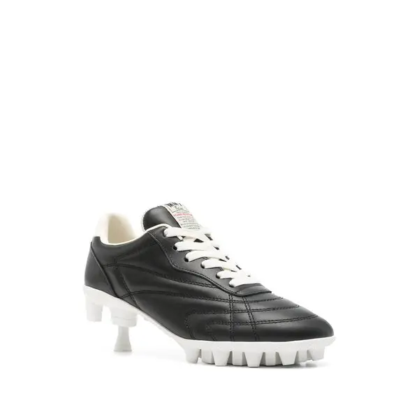 Mihara Yasuhiro Quilted Lace-up Kitten Heel Trainers