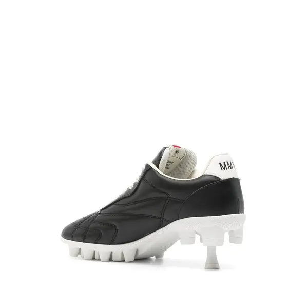 Mihara Yasuhiro Quilted Lace-up Kitten Heel Trainers