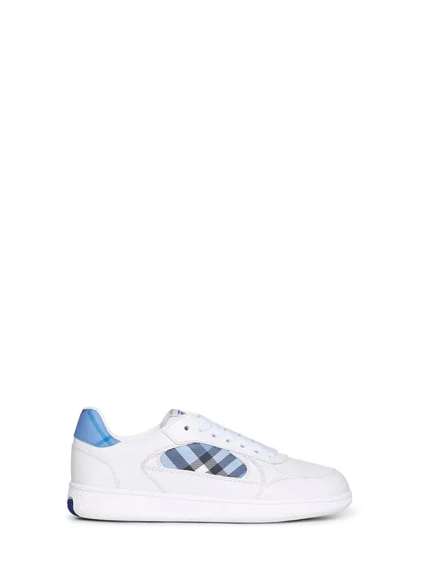 Burberry Leather And Check Sneakers - Multicolor