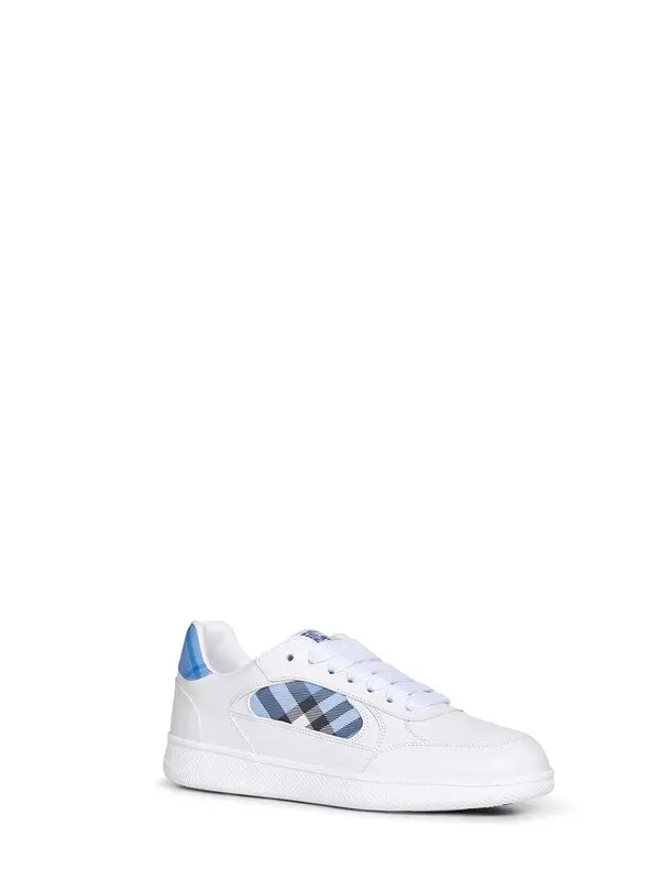 Burberry Leather And Check Sneakers - Multicolor