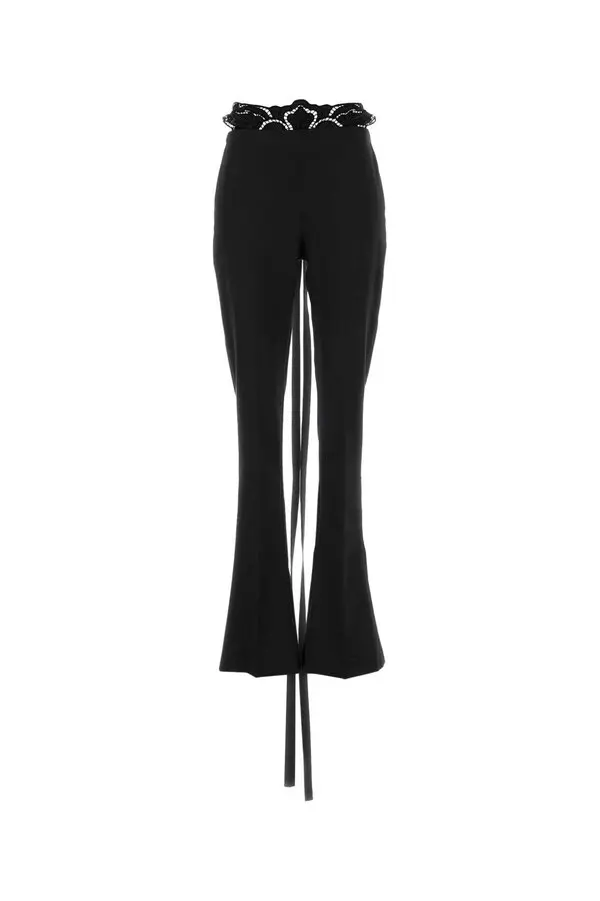 Blumarine Stretch Polyester Blend Pants - Black
