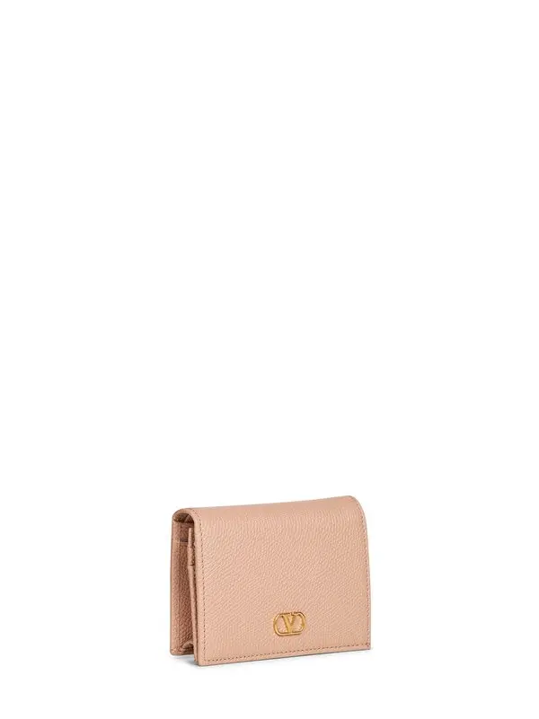 Valentino Garavani Rose Sand Vlogo Signature Wallet - Multicolor