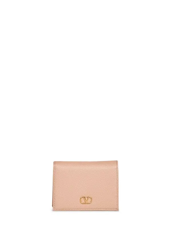 Valentino Garavani Rose Sand Vlogo Signature Wallet - Multicolor