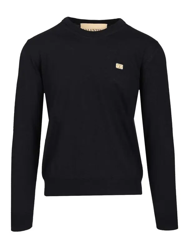 Valentino Garavani Vlogo Wool Crew Neck Sweater