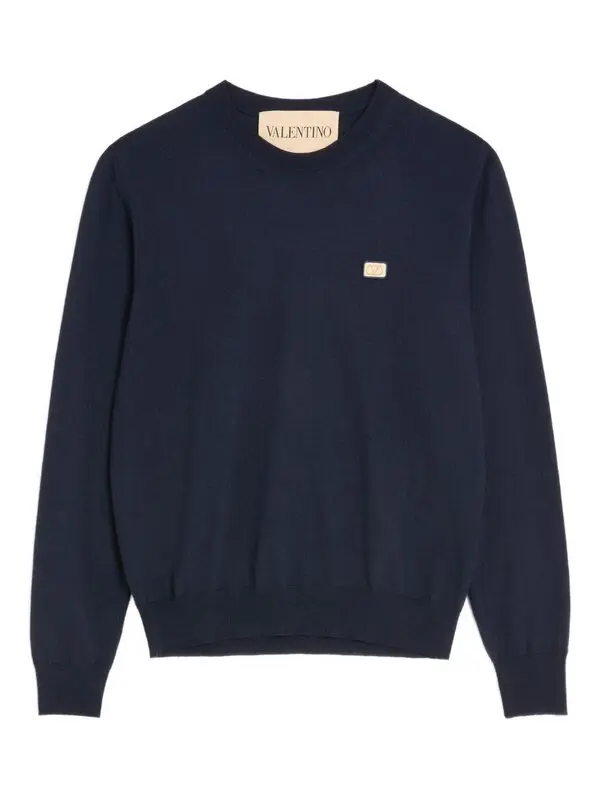 Valentino Garavani Vlogo Wool Crew Neck Sweater