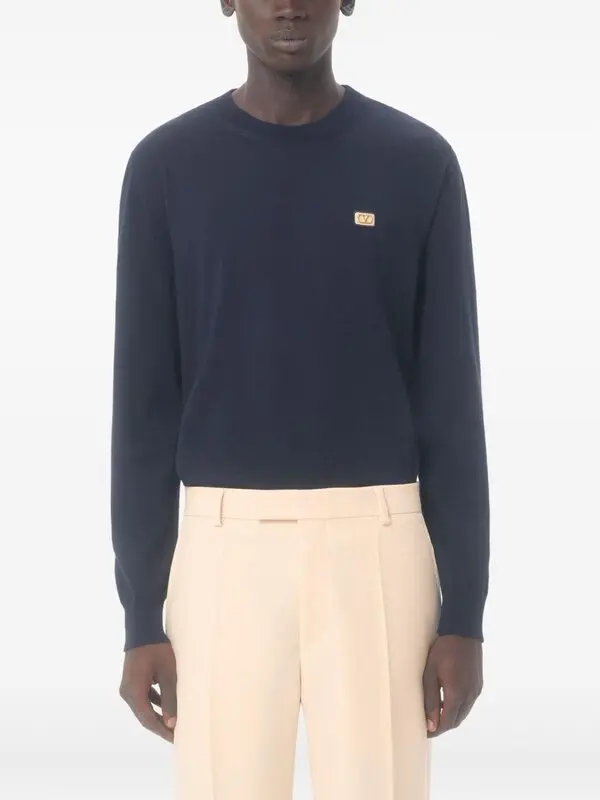 Valentino Garavani Vlogo Wool Crew Neck Sweater