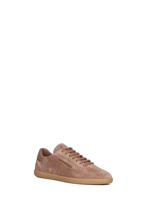 Zegna Dark Beige Suede Low-top Sneakers - Multicolor