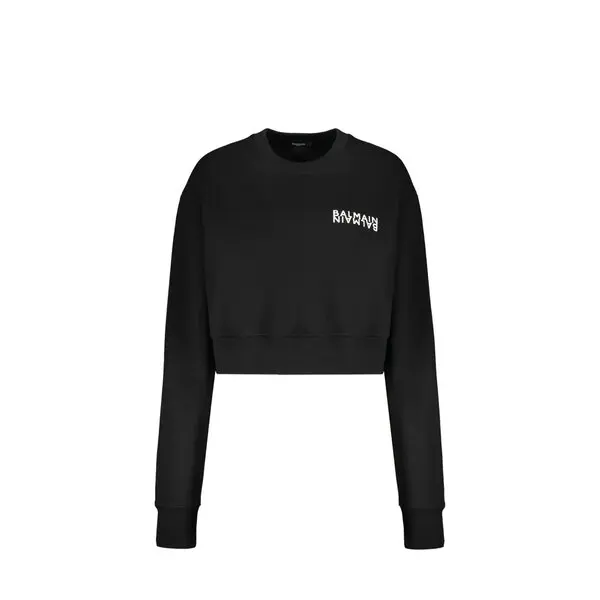 Balmain Cropped Logo Sweatshirt - Black