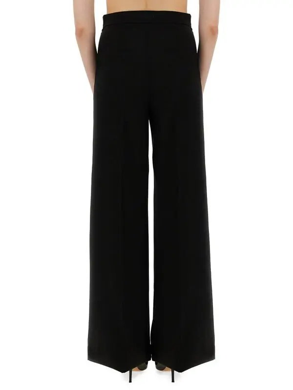Max Mara Wide Leg Virgin Wool Trousers - Black