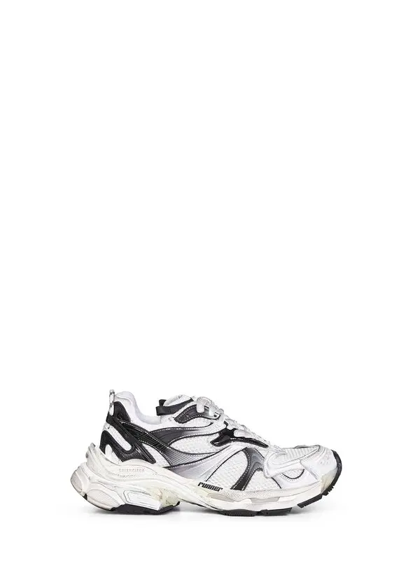 Balenciaga White And Black Mesh And Nylon Runner Sneakers - Multicolor