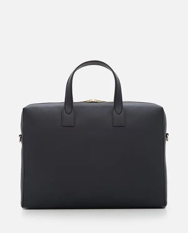 Paul Smith Black Leather Folio With Signature Stripe Trim