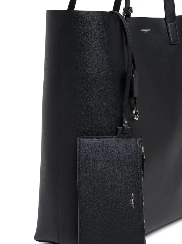 Saint Laurent Shopping Bold Handbag In Leather - Black
