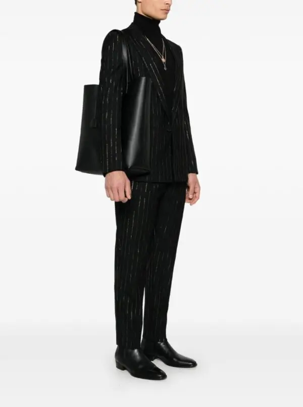Saint Laurent Shopping Bold Handbag In Leather - Black