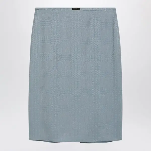 Gucci Light Gg Jacquard Silk Skirt - Blue
