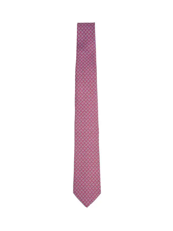 FERRAGAMO Tetris Print Silk Neck Tie - Multicolor