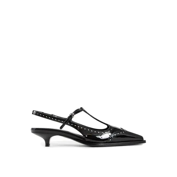 Miu Miu Patent Leather Slingback Pumps - Black