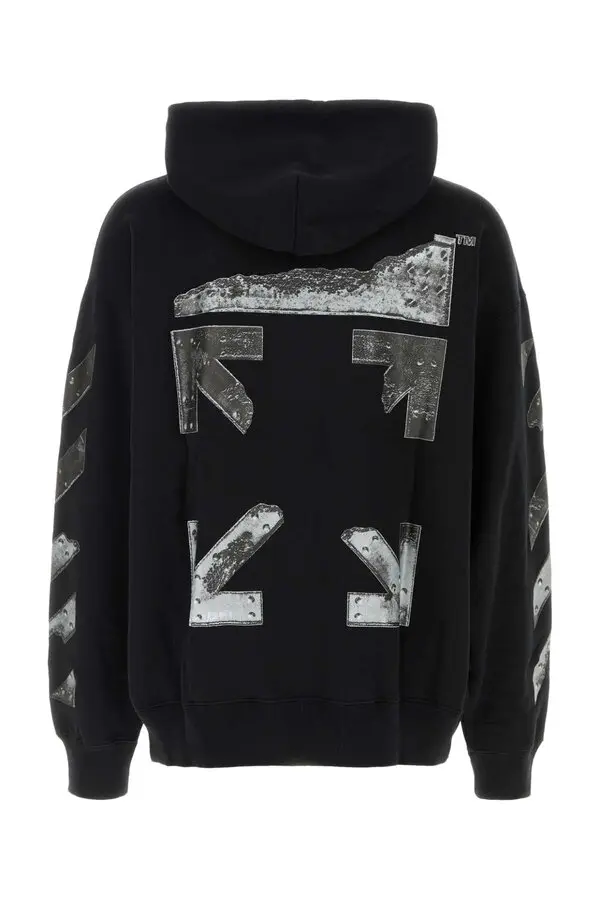 Off-White Cotton Hooded Sweatshirt