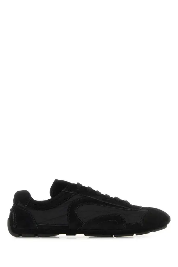 Prada Suede And Re-nylon Montecarlo Re-edition 2005 Sneakers - Black