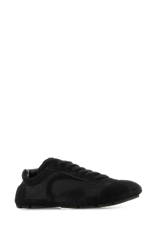 Prada Suede And Re-nylon Montecarlo Re-edition 2005 Sneakers - Black