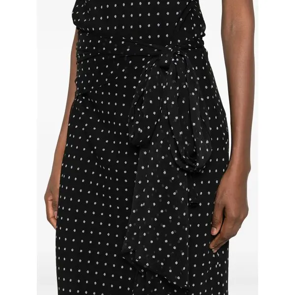 ROTATE BY BIRGER CHRISTENSEN High Neck Sleeveless Polka Dot Maxi Dress