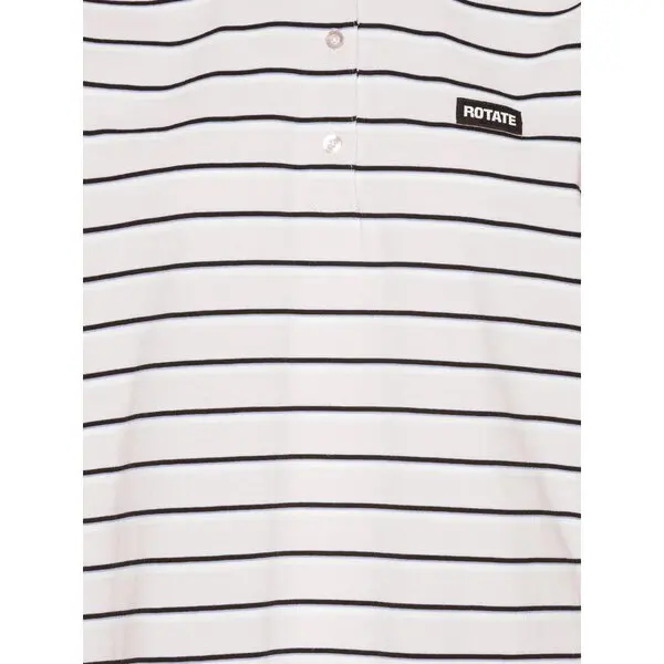 ROTATE BY BIRGER CHRISTENSEN Striped Polo Shirt With Logo Patch