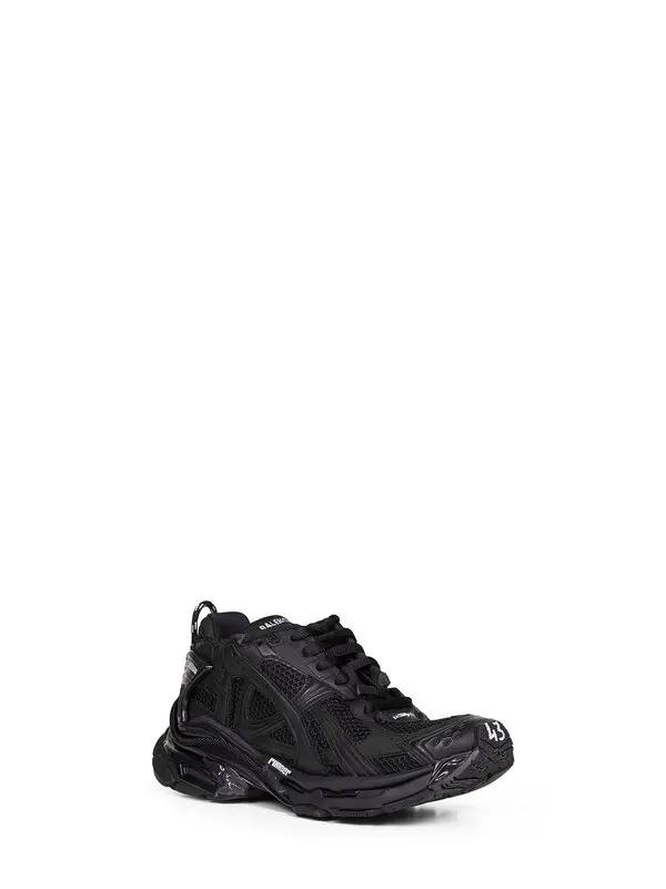 Balenciaga Matte Black Mesh And Nylon Runner Sneakers