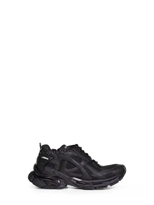 Balenciaga Matte Black Mesh And Nylon Runner Sneakers - Multicolor
