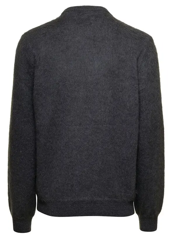 Fendi Wool Sweater With Ff Jacquard Motif - Gray