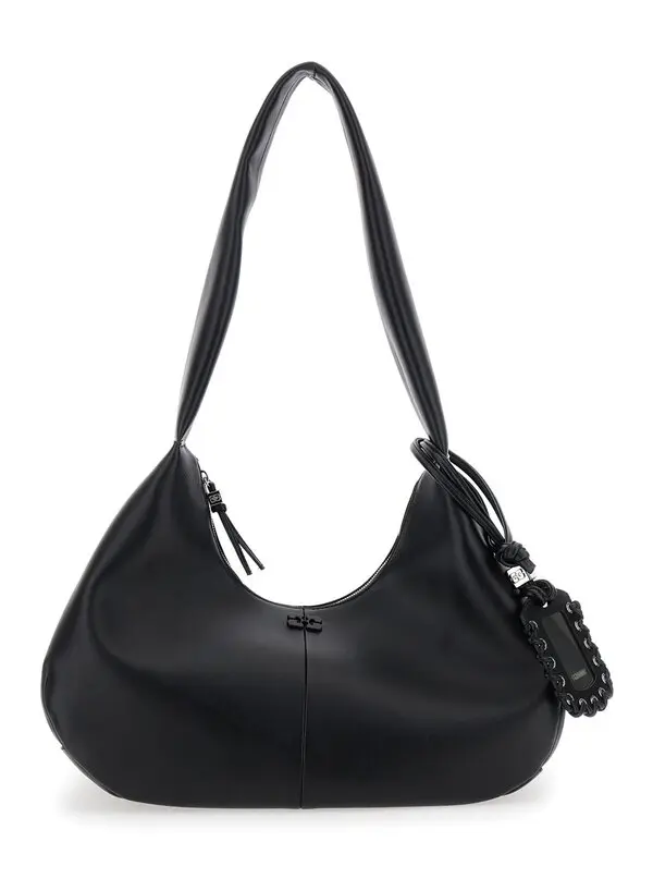 GANNI Bou Bag Hobo" Medium Shoulder Bag With Removable Leather Logo Patch - Multicolor