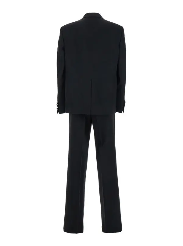 Gucci Black Double-breasted Suit With G Detail In Wool