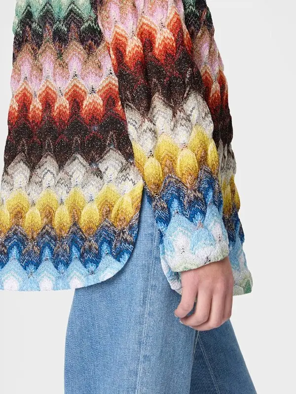 Missoni Chevron Knit V-neck Blouse