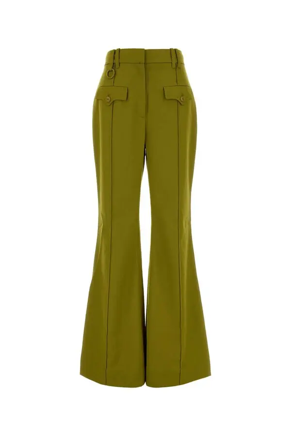 Zimmermann Pistachio Polyester Blend Flared Pants