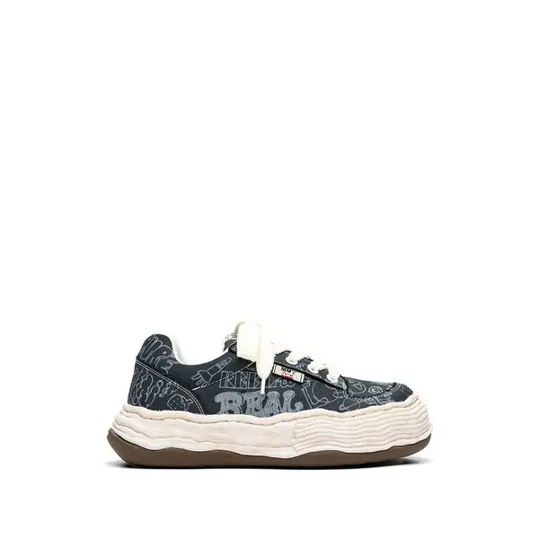 Mihara Yasuhiro Low-top Canvas Trainers With All-over Print - Blue