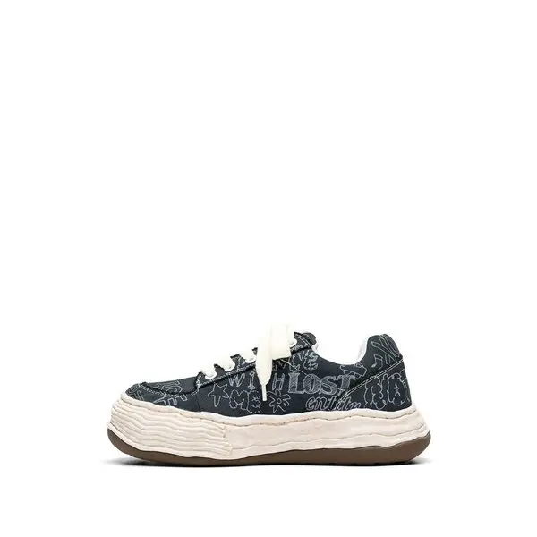 Mihara Yasuhiro Low-top Canvas Trainers With All-over Print - Blue