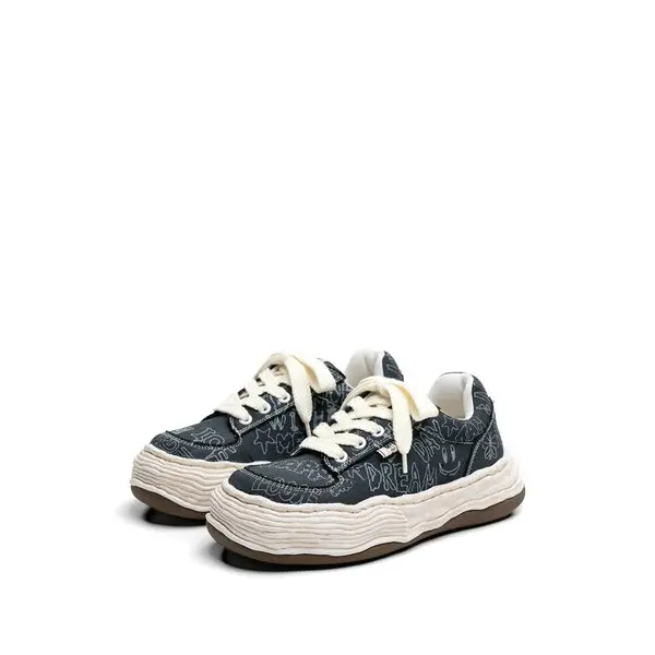 Mihara Yasuhiro Low-top Canvas Trainers With All-over Print - Blue