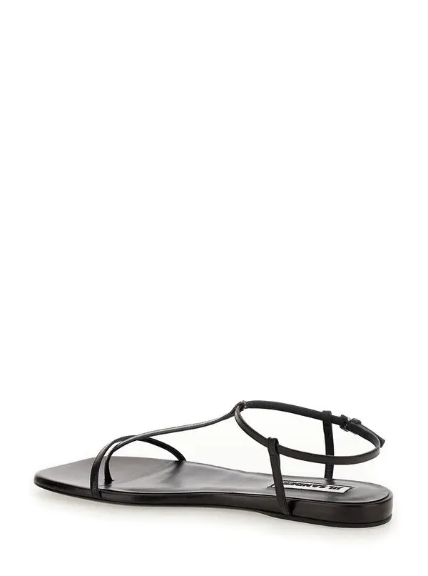 JIL SANDER Leather Sandals With Ankle Buckle - Multicolor