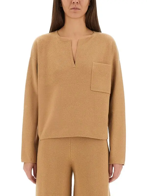 Max Mara Jersey Zibello Wool And Cashmere Blend Pullover - Cream