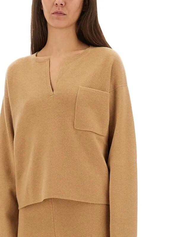 Max Mara Jersey Zibello Wool And Cashmere Blend Pullover - Cream