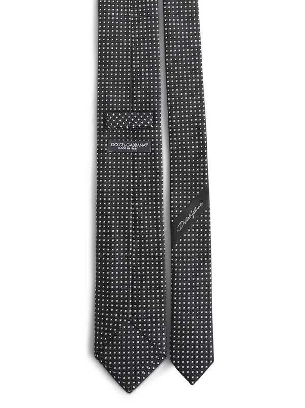 Dolce & Gabbana Black Jacquard Silk Martini Tie