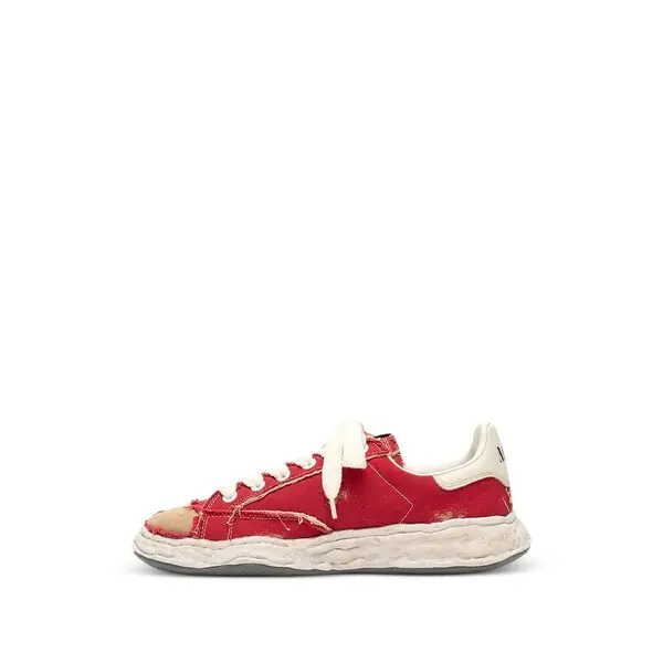 Mihara Yasuhiro Distressed Lace-up Low-top Trainers - Red
