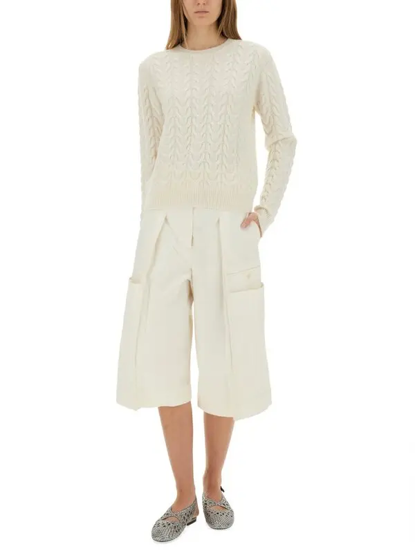Max Mara Aran Knit Sweater - Cream