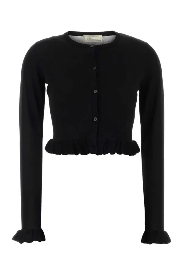 Blumarine Viscose Blend Cardigan With Draped Detail