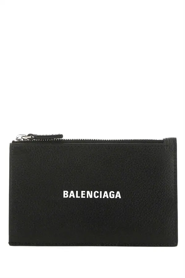 Balenciaga Leather Card Holder - Black