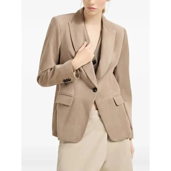 Brunello Cucinelli Suede Monili Detail Blazer