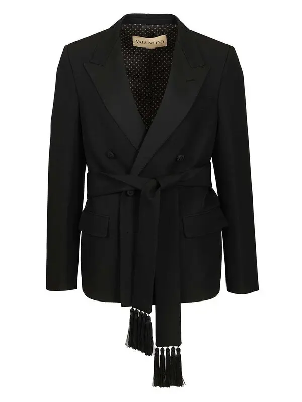 Valentino Garavani Virgin Wool Blazer With Belt