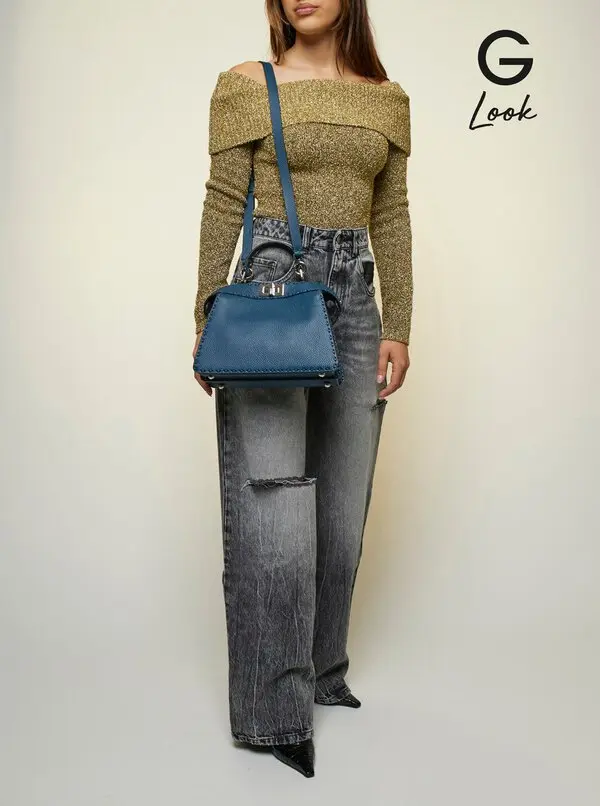 Fendi Peekaboo Iseeu Small Leather Handbag With Shoulder Strap - Multicolor