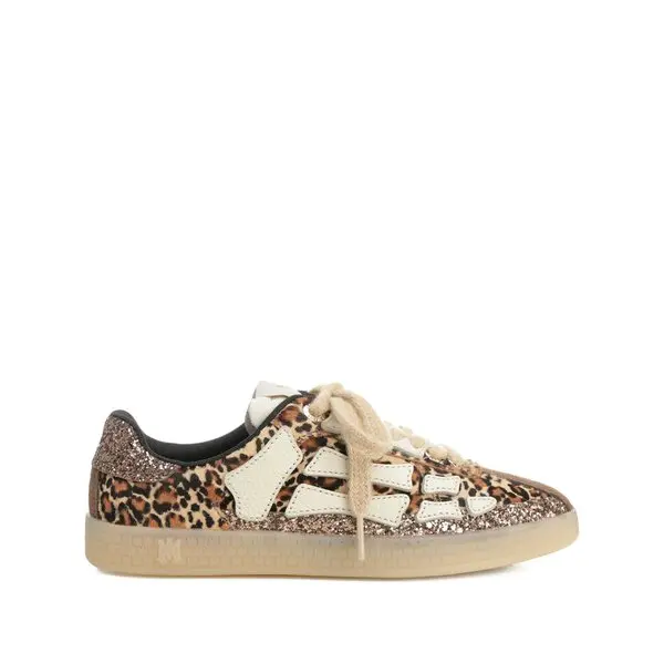 Amiri Leopard Print Glitter Detail Lace-up Sneakers