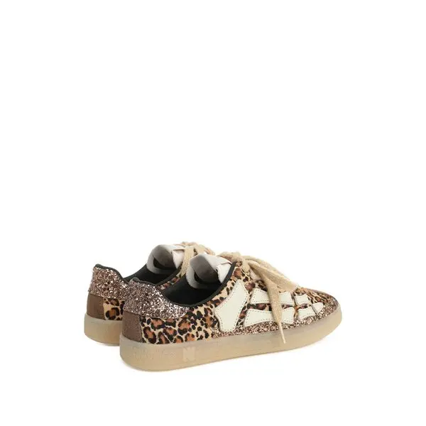 Amiri Leopard Print Glitter Detail Lace-up Sneakers