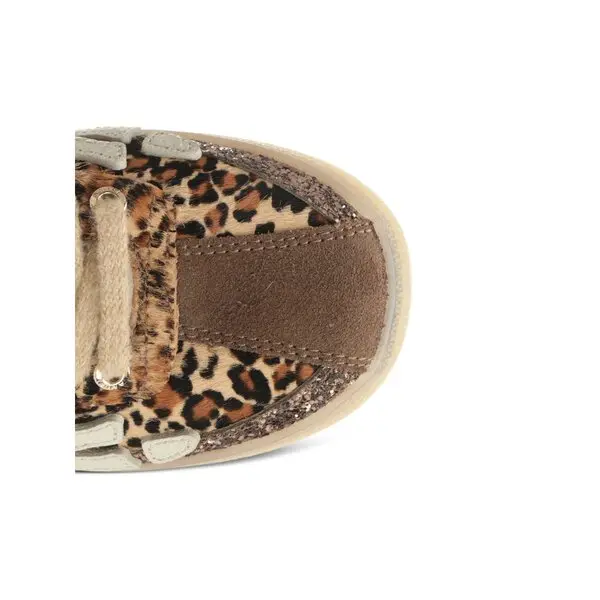Amiri Leopard Print Glitter Detail Lace-up Sneakers
