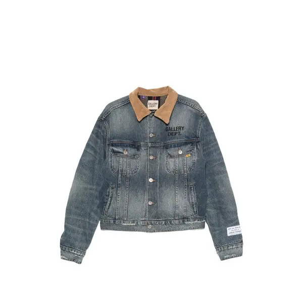 GALLERY DEPT. Denim Jacket With Contrast Collar - Blue